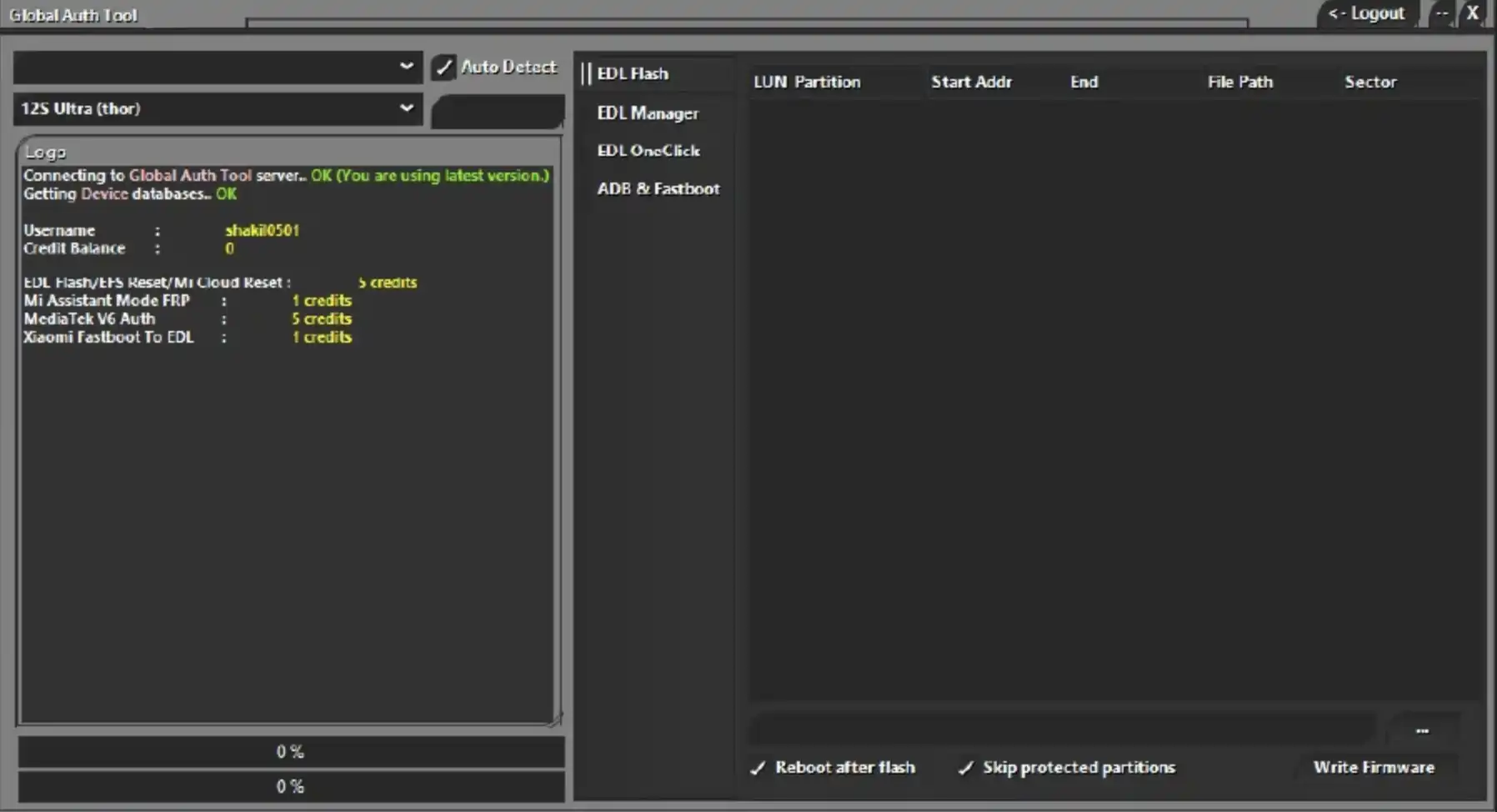 Xiaomi Global Auth Tool Créditos de Servidor