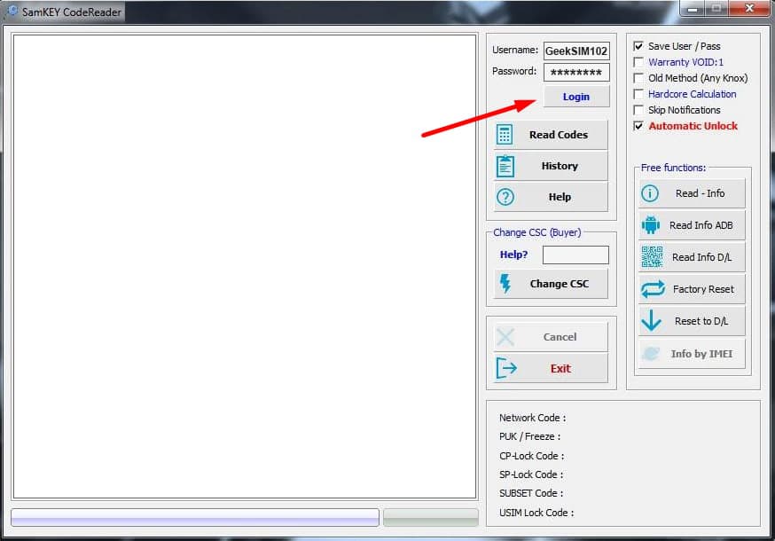 Samkey Code Reader Créditos de Servidor