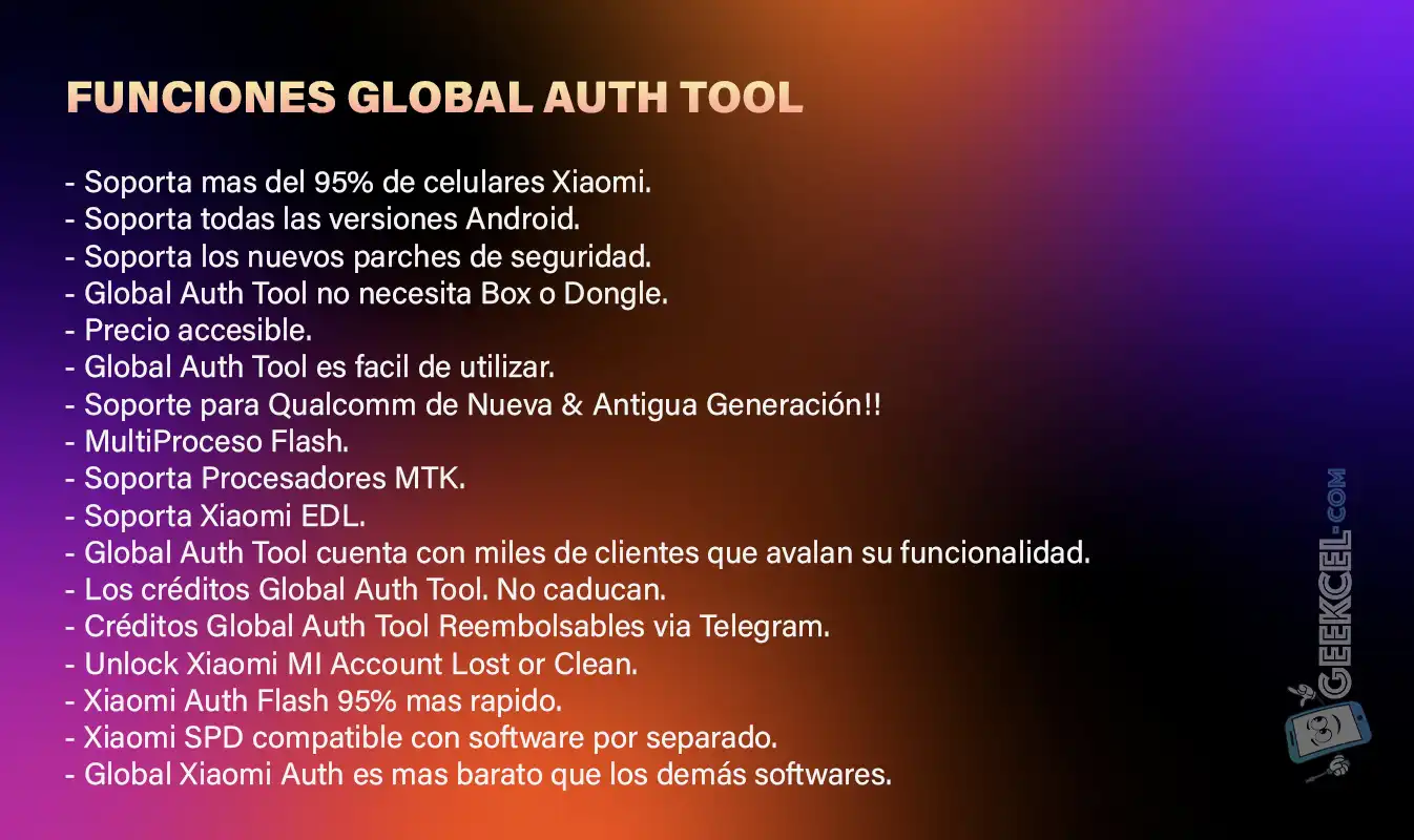 Xiaomi Global Auth Tool Créditos de Servidor